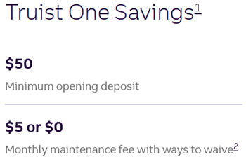 Cuenta de ahorro Truist One Savings sin comisiones