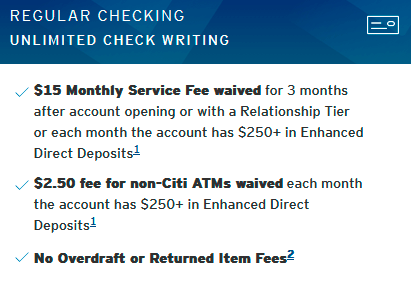 Cuenta Regular Checking de Citibank