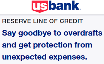 U.S. Bank Reserve Line of Credit for overdraft protection